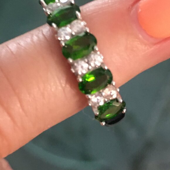 JTV | Jewelry | Russian Diopside And Zircon Sterling Silver Ring Sz 9 ...